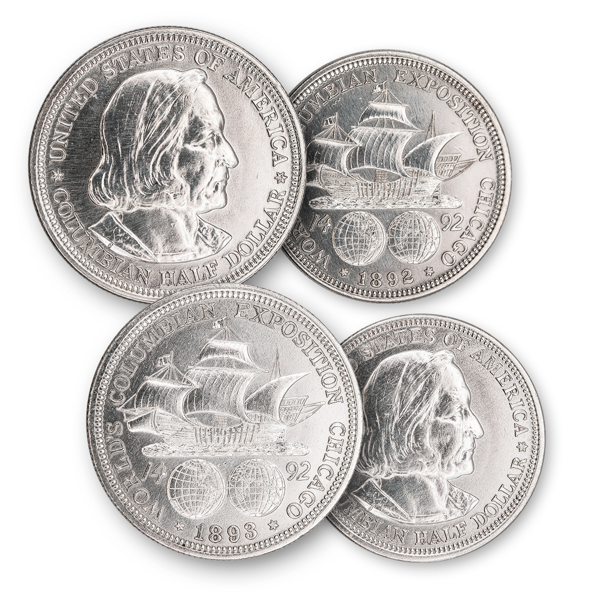 Uncirculated Christopher Columbus Silver Half Dollars for More than $80 ...