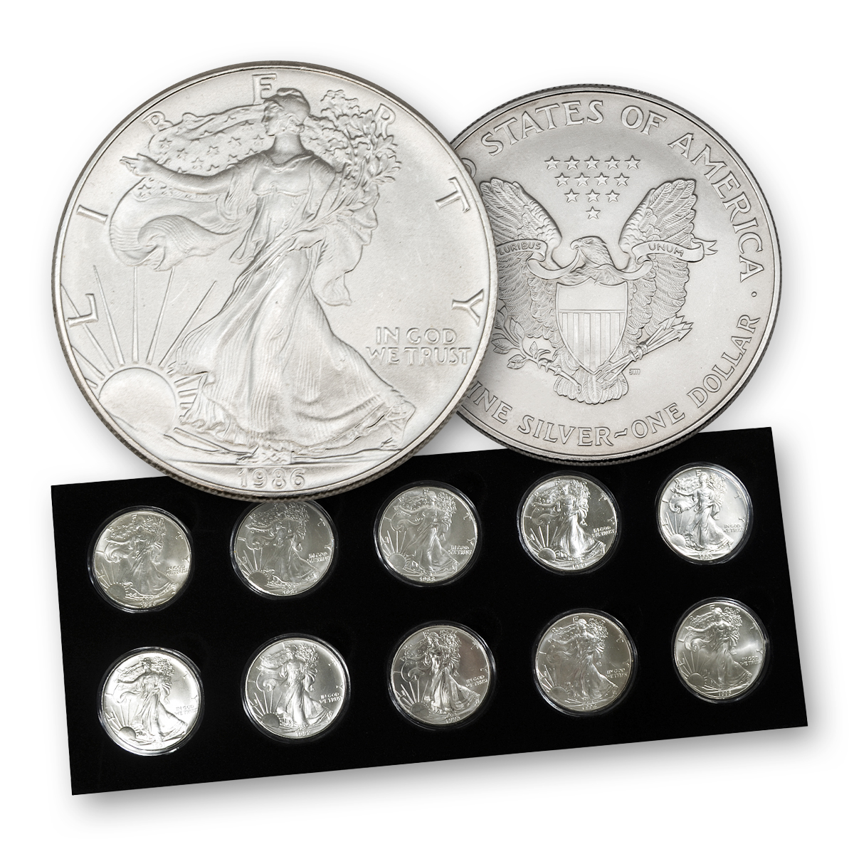 The 1st Decade of UNC Silver Eagles for over $571 Less