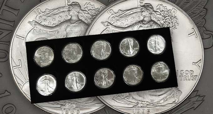The 1st Decade of UNC Silver Eagles for over $571 Less