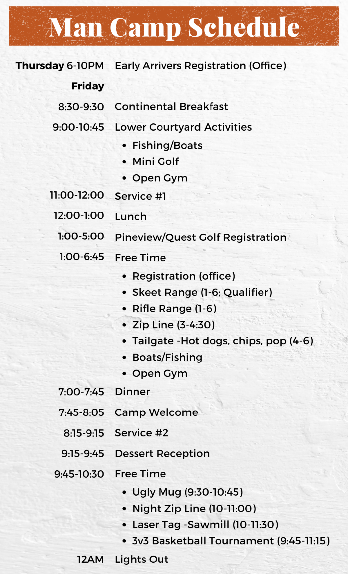 Arrival Details & Schedule