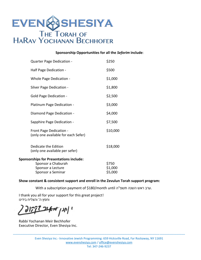 U'faratzta - 5784 Sabbatical Project