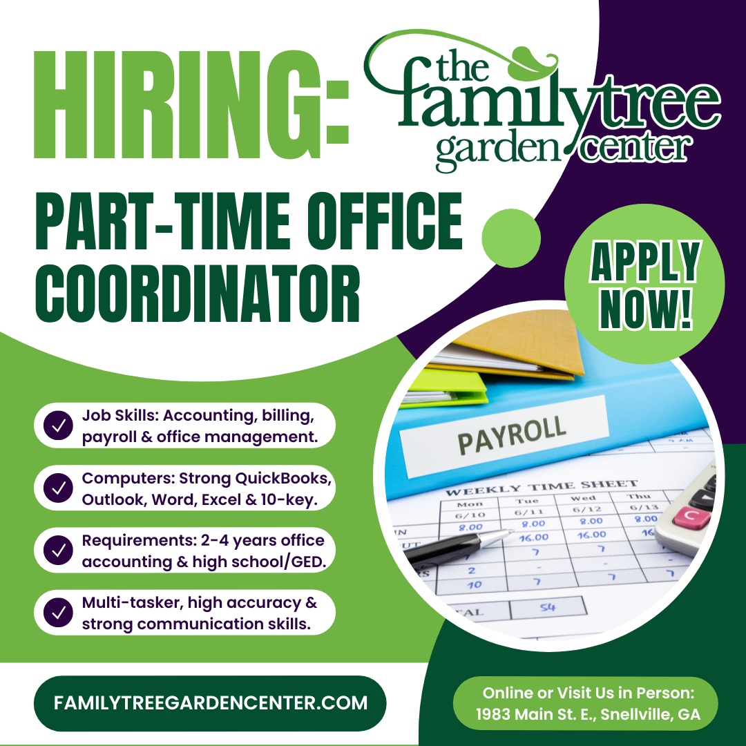 📢 Now Hiring: Part-Time Office Coordinator and Seasonal Spring Positions 🌷