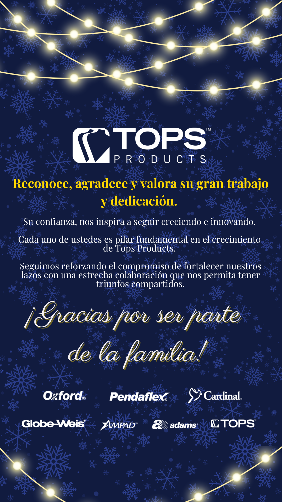 , gracias por ser parte de Tops Products