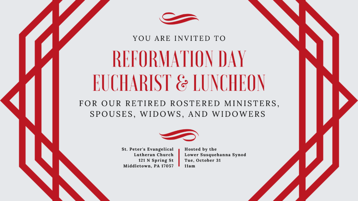 Join us for Reformation Day Eucharist and Luncheon