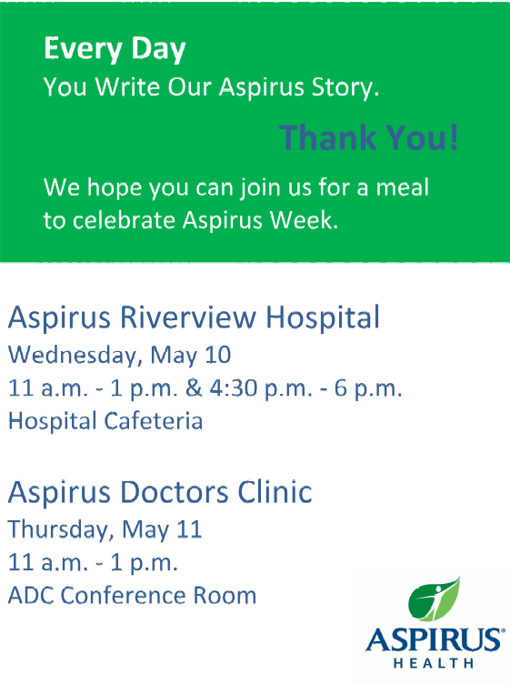 Aspirus Southeast & Southwest WI Division News - May 9, 2023