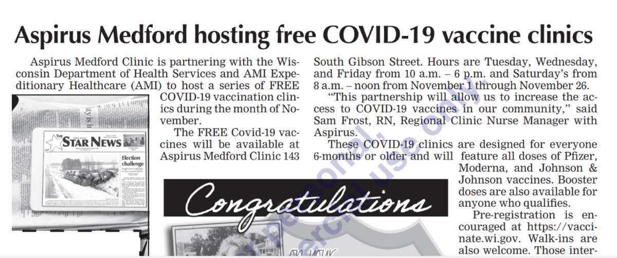 Aspirus Northwest WI Division News - November 8, 2022