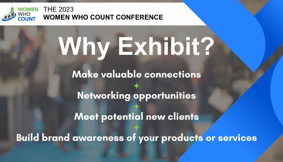 2023 Women Who Count Conference - Become An Exhibitor Today!