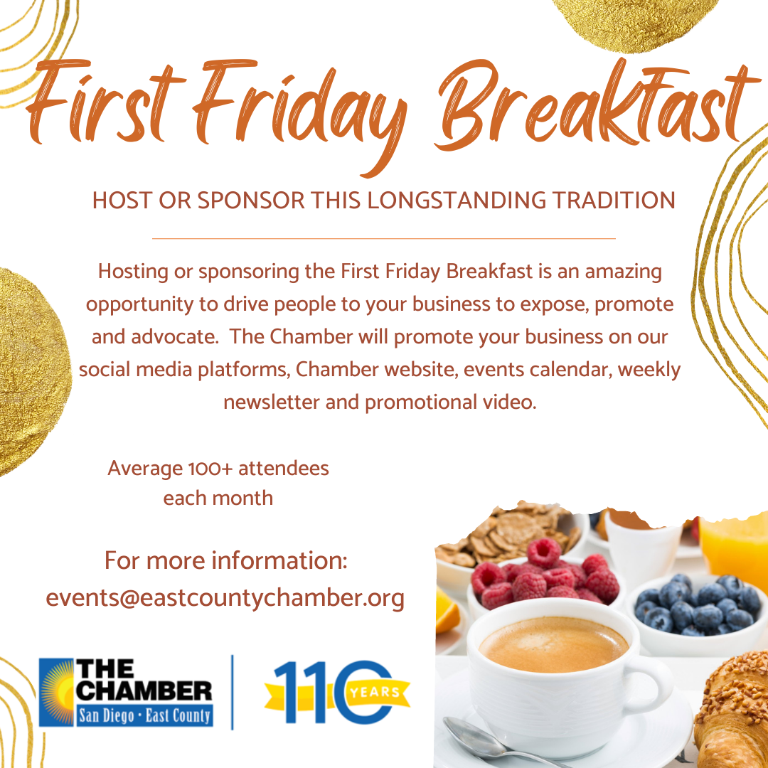 San Diego Regional East County Chamber of Commerce January Calendar of ...