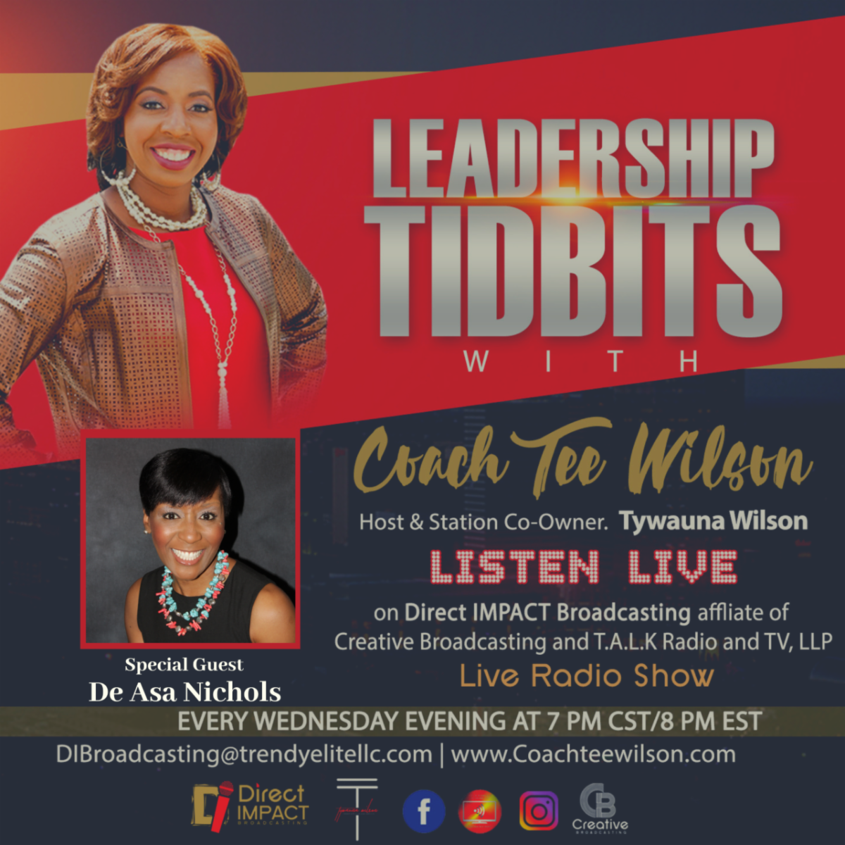 October 9 -DeAsa Nichols Is Special Guest on "Leadership Tidbits ...