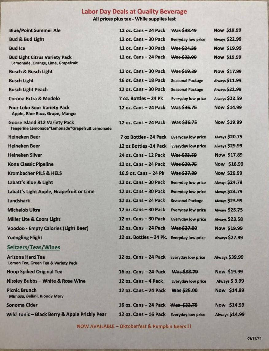 Hanging on to Summer at Quality Beverage!