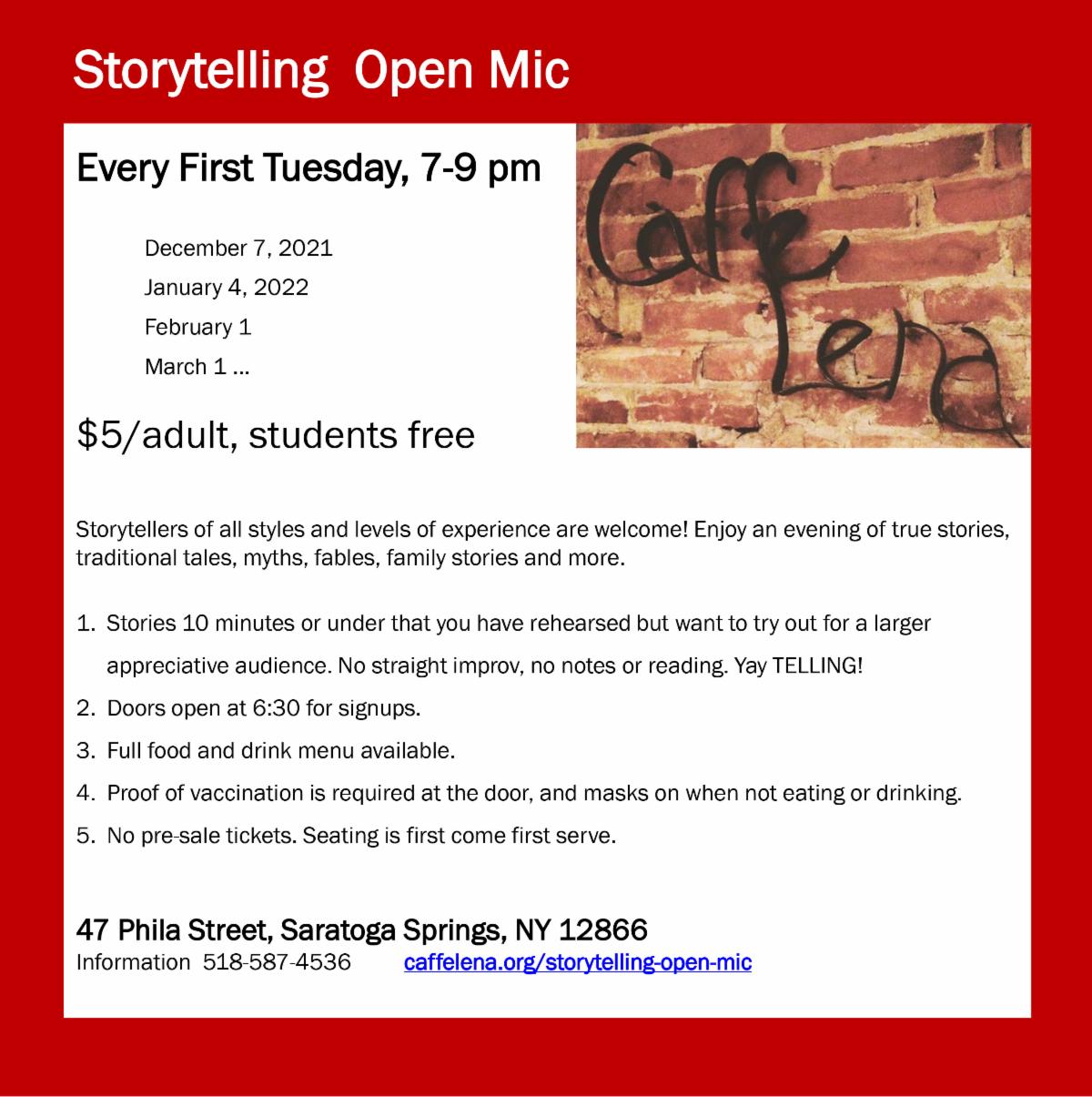 December upcoming local storytelling events