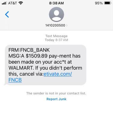 Fraud (Smishing) Alert - IMPORTANT