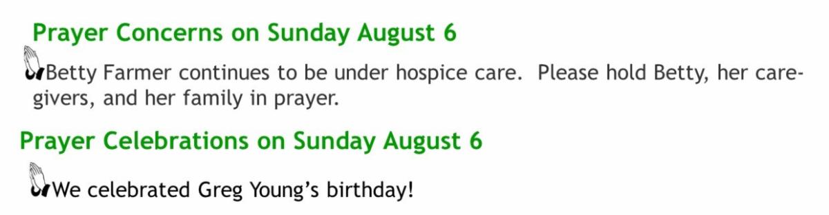 This Week's Announcements