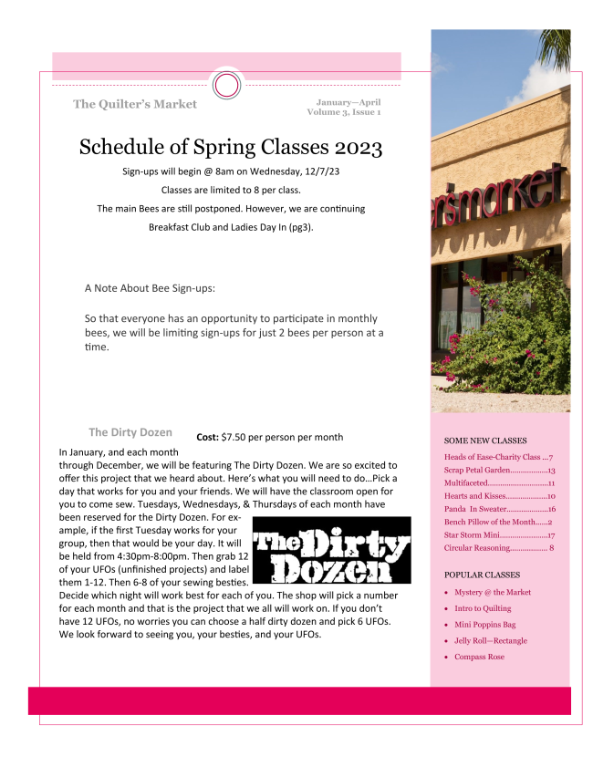 Spring schedule now available...Signups Begin soon