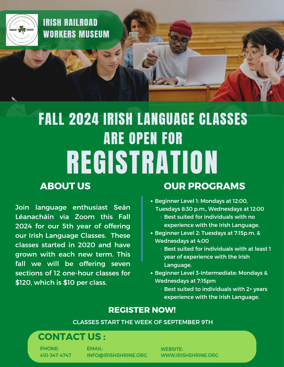 2024 Fall Irish Language Classes