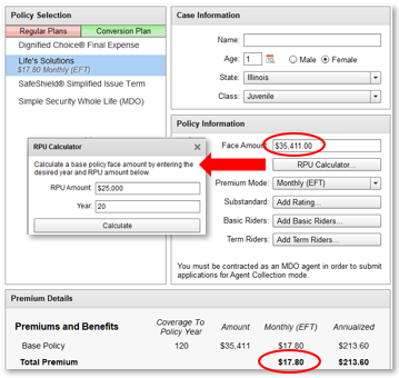New Life's Solutions RPU Calculator on CFG Illustration Software