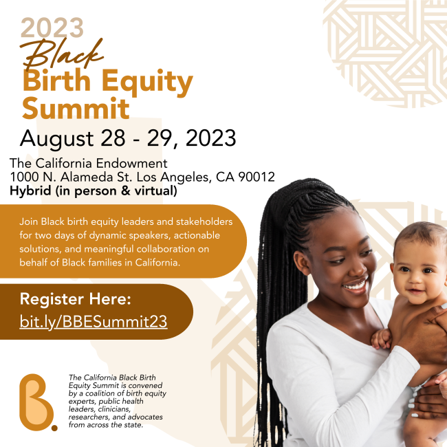 REGISTRATION IS NOW LIVE: California Black Birth Equity Summit 2023!