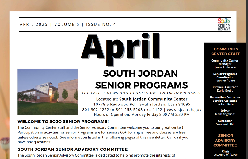 Senior Programs Newsletter - April 2025