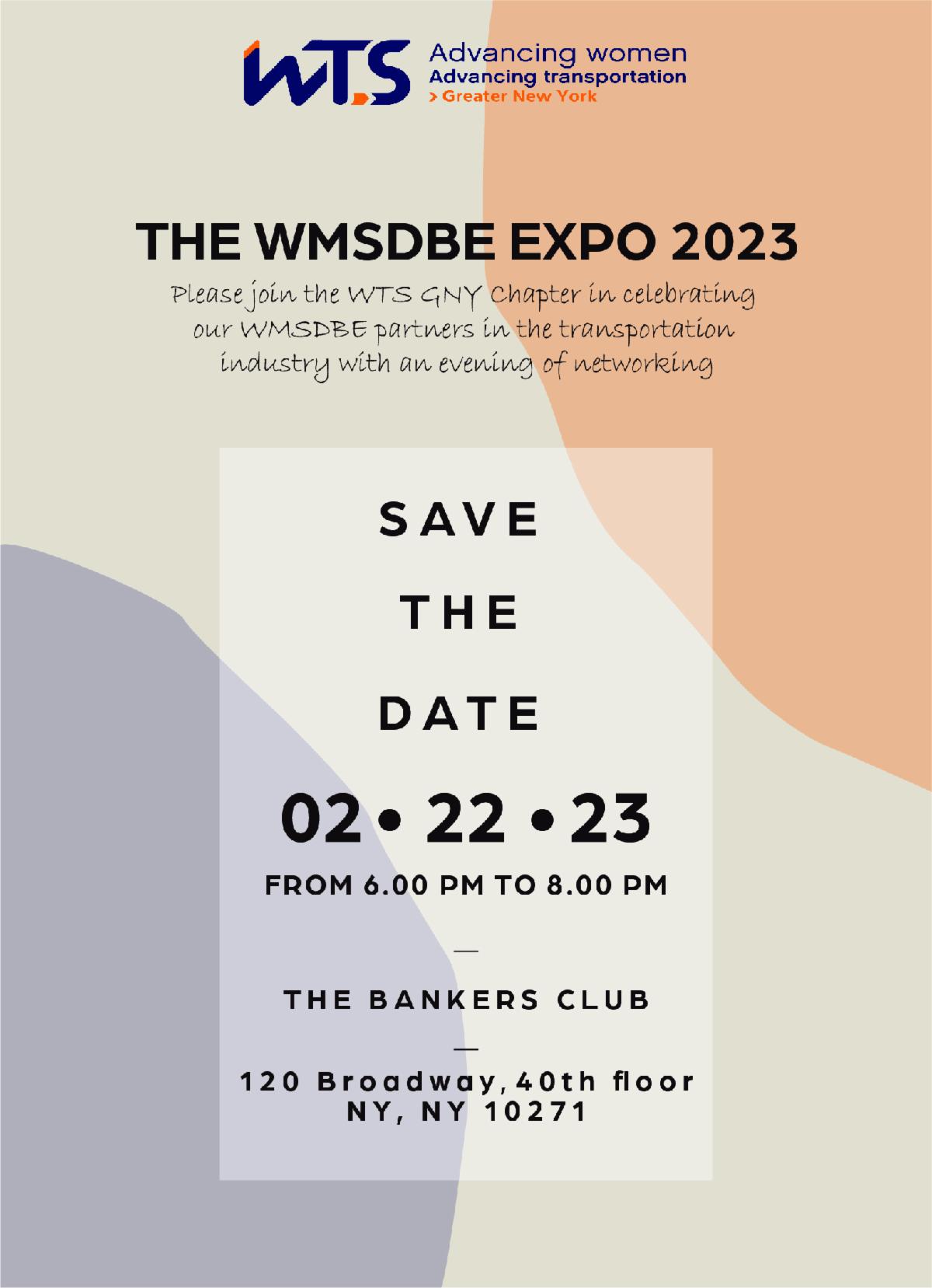 SAVE THE DATE - WTS-GNY 2023 WMBSDE EXPO SAVE THE DATE - WTS-GNY 2023 WMBSDE EXPO