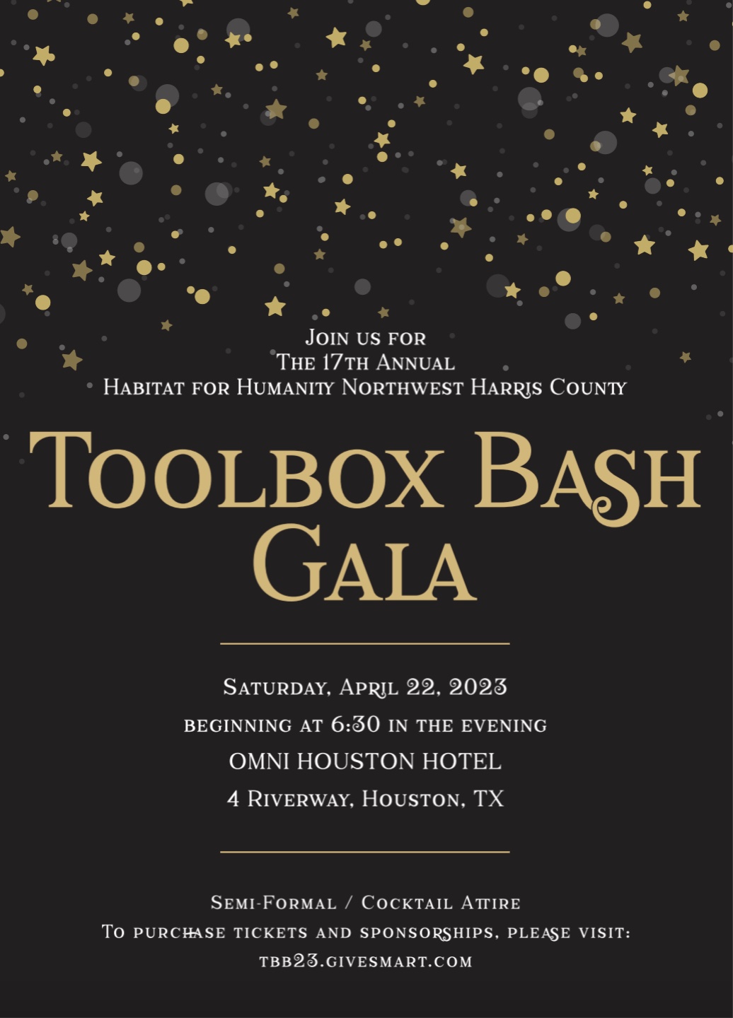 The Final Countdown! The Toolbox Bash Gala is just four weeks away!