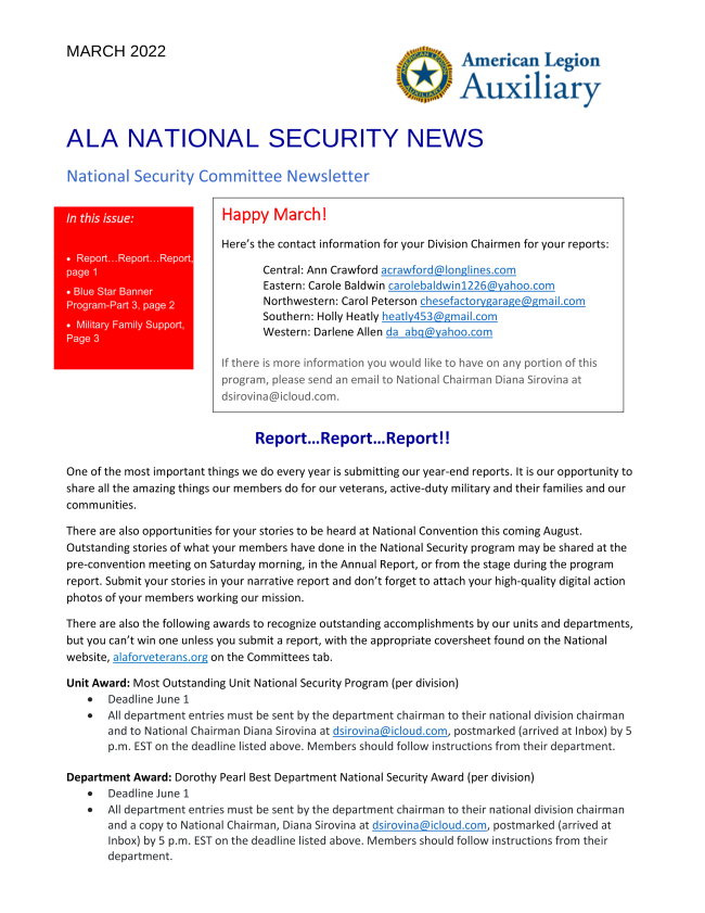 National Security Newsletter - March 2022