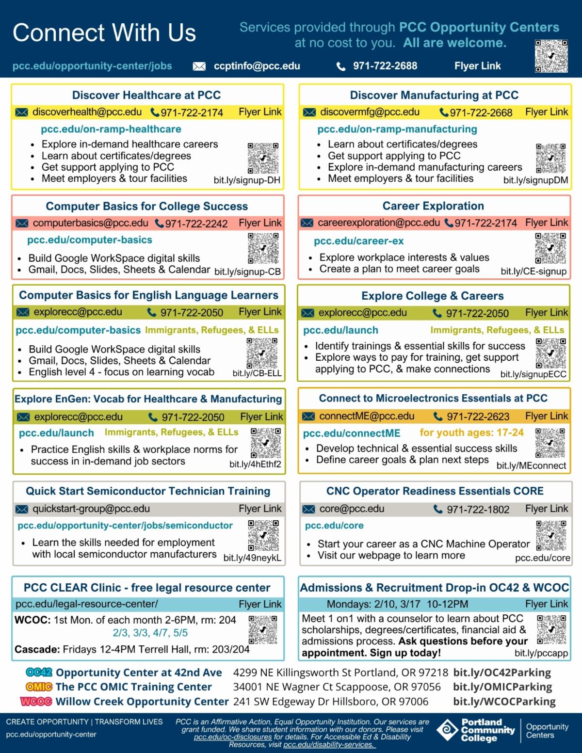 PCC College & Career Prep Calendar ️Feb - Apr 📚