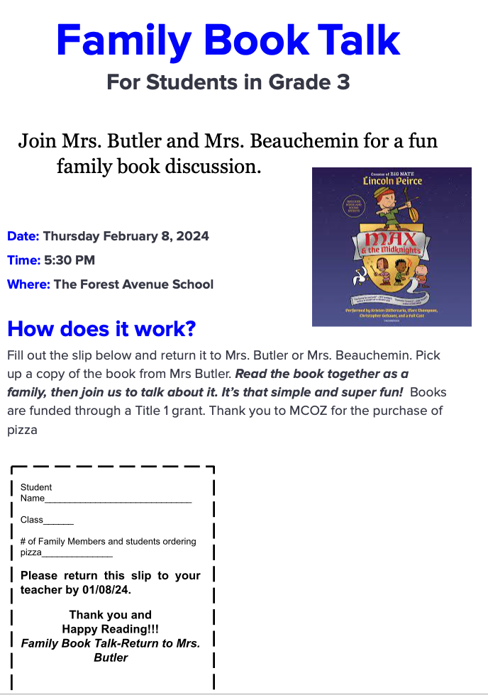 A message from Forest Avenue School