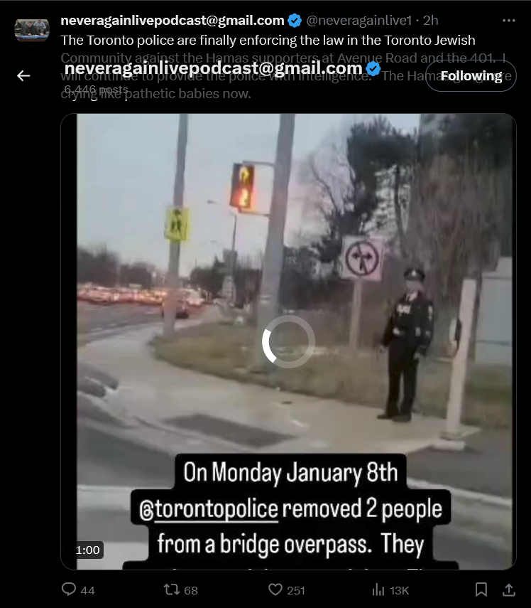 The Toronto Police Have Responded To Meir Weinstein's Advocacy And Are ...