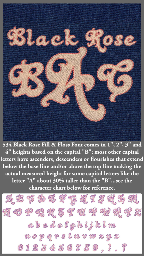 Featured Font: Black Rose Fill & Floss Embroidery Font