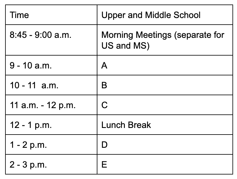 MS and US End-of-Year Exam and Assembly Schedule
