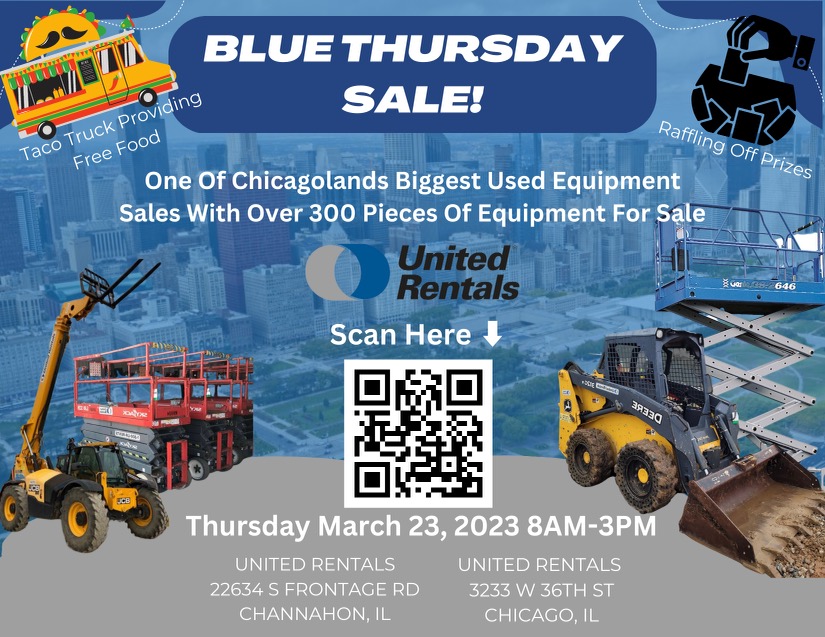 United Rentals Blue Thursday Yard Sale List