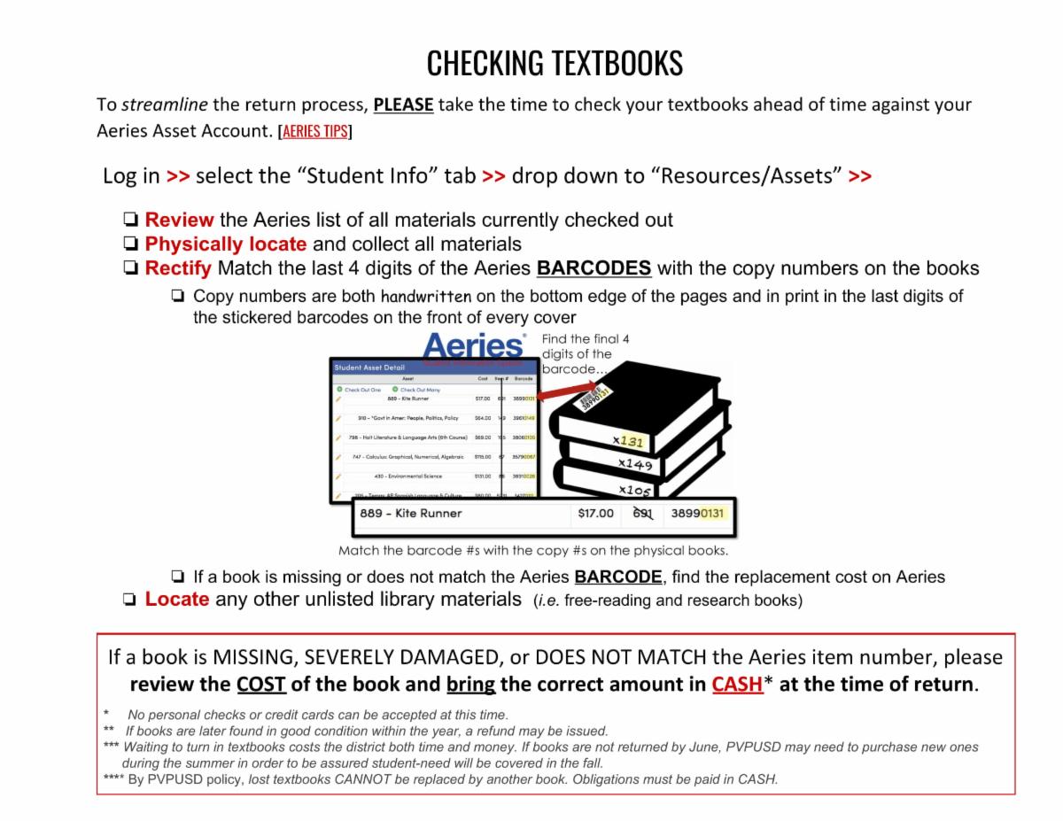 Textbook Return, Locker Clean-out, and Yearbook Distribution Details