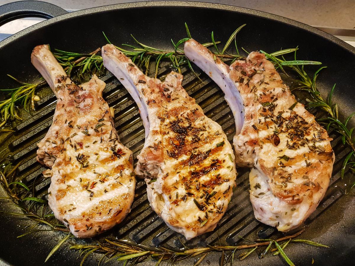 Serving Delicious Duroc Tomahawk Pork Chop