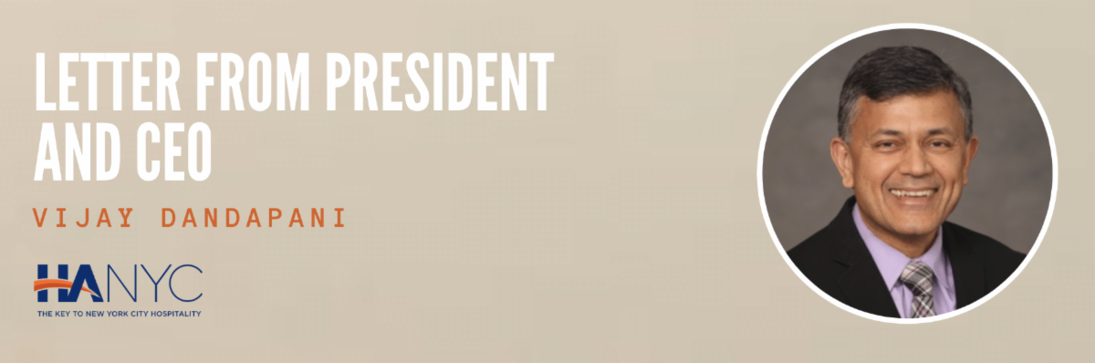 Letter from the President and CEO of the Hotel Association