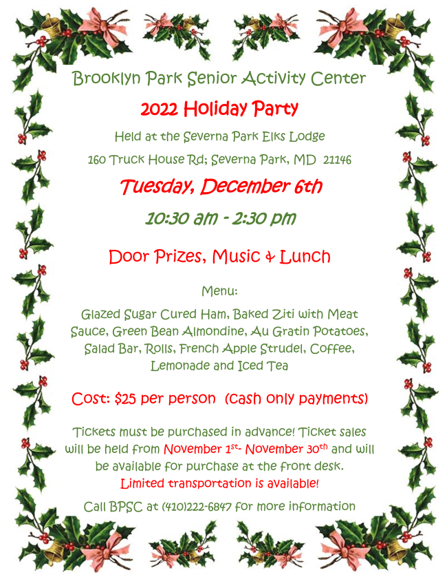 Brooklyn Park December programming
