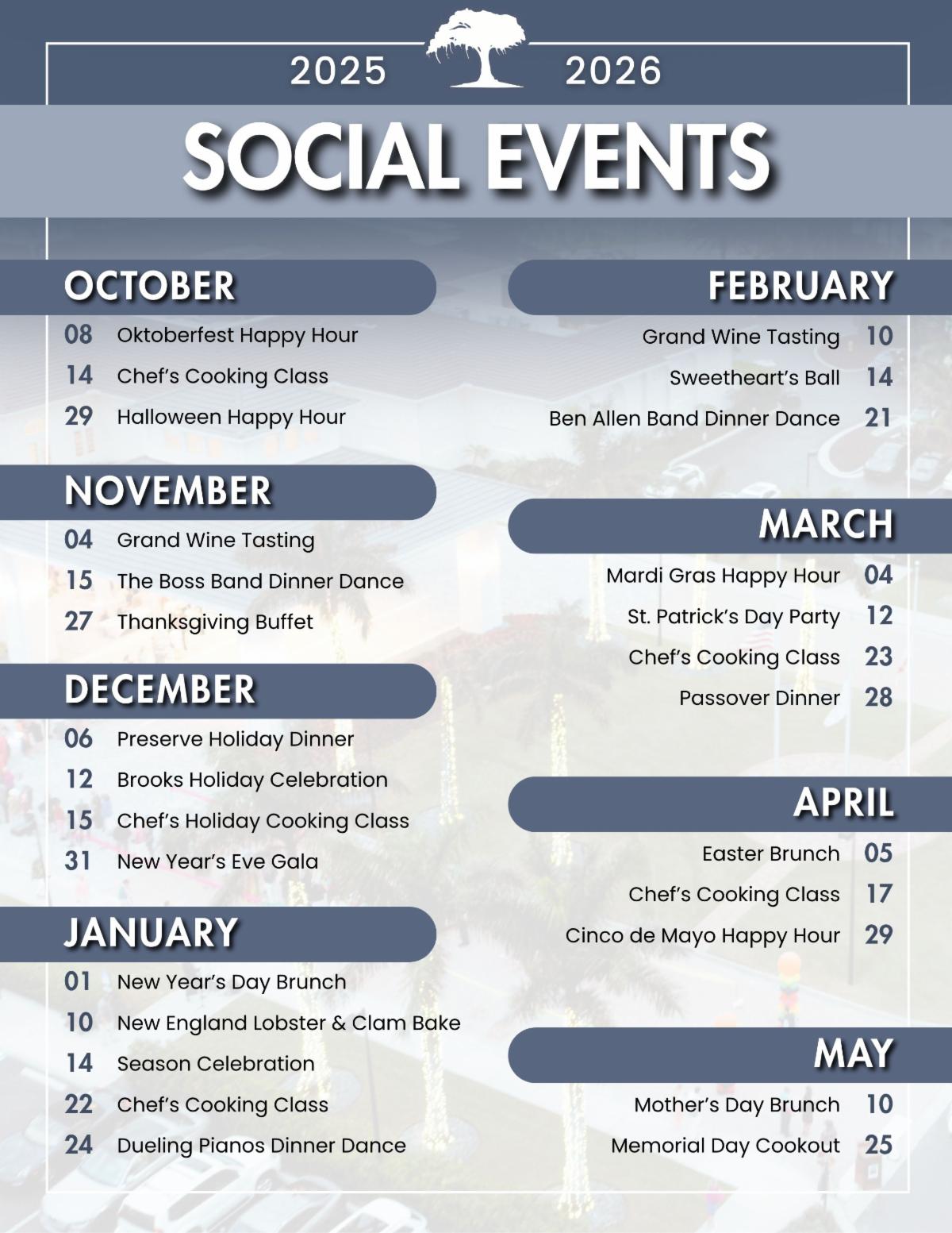 Save the Dates – 2025-2026 Club Events at Shadow Wood CC!