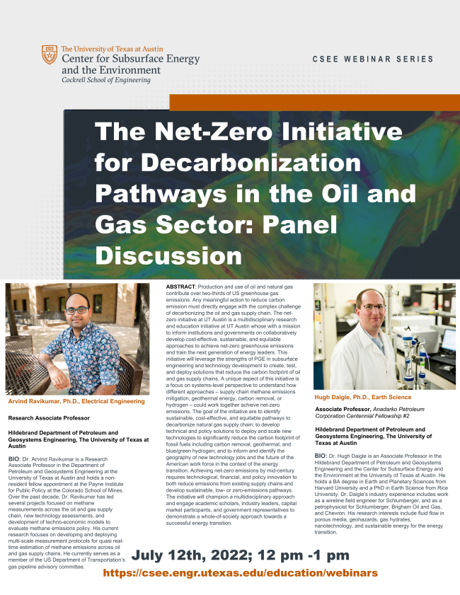 UT CSEE Free Webinar: The Net-Zero Initiative for Decarbonization ...