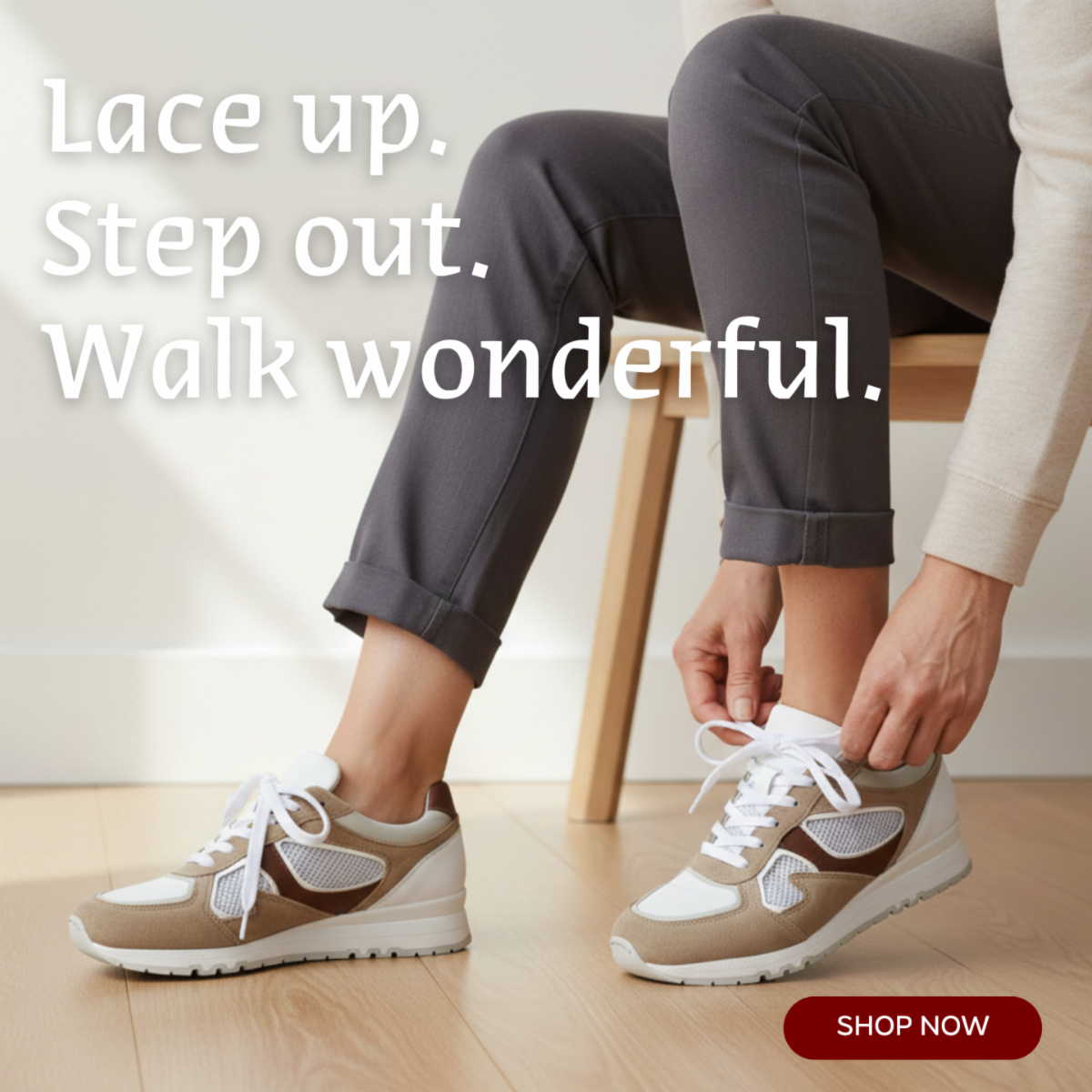 Lace up. Step out. Walk wonderful.