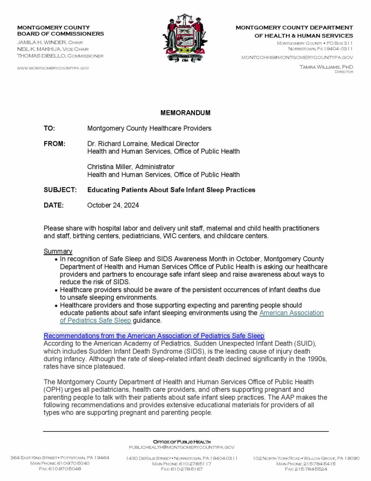 Infant Safe Sleep and SIDS Awareness Month