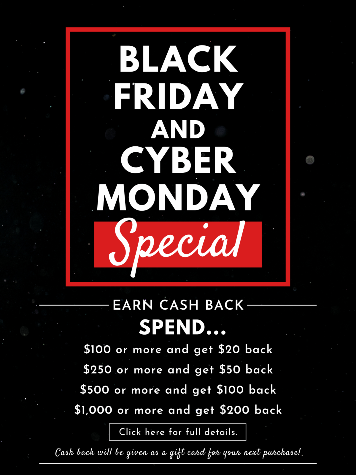 Black Friday & Cyber Monday Special!