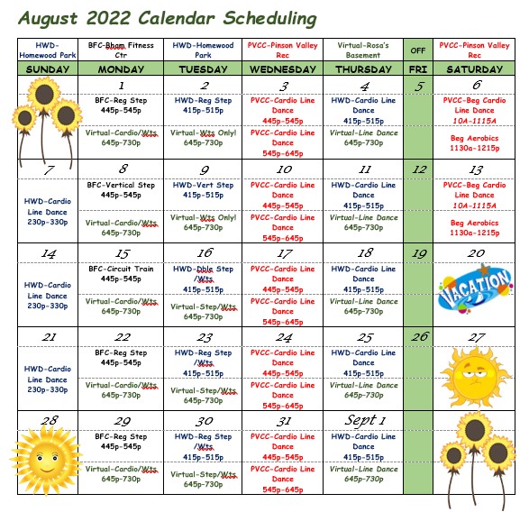 August 2022 Calendar Reminders - Rosa Edwards