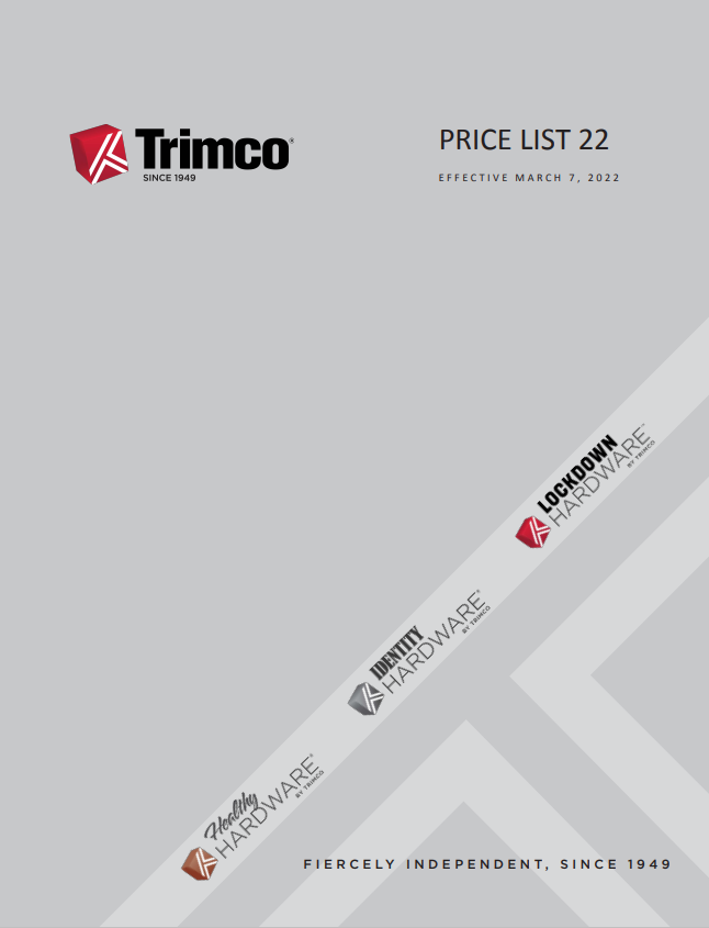 New Trimco Price List Effective March 7, 2022