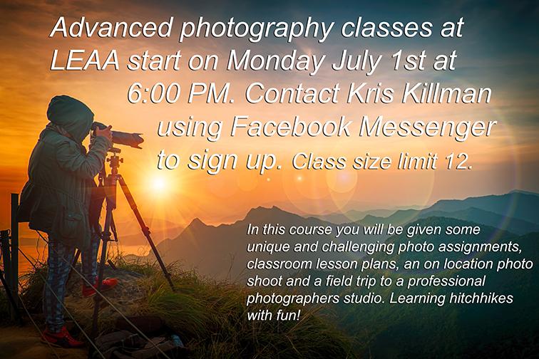 Advanced Photography Classes Start July 1