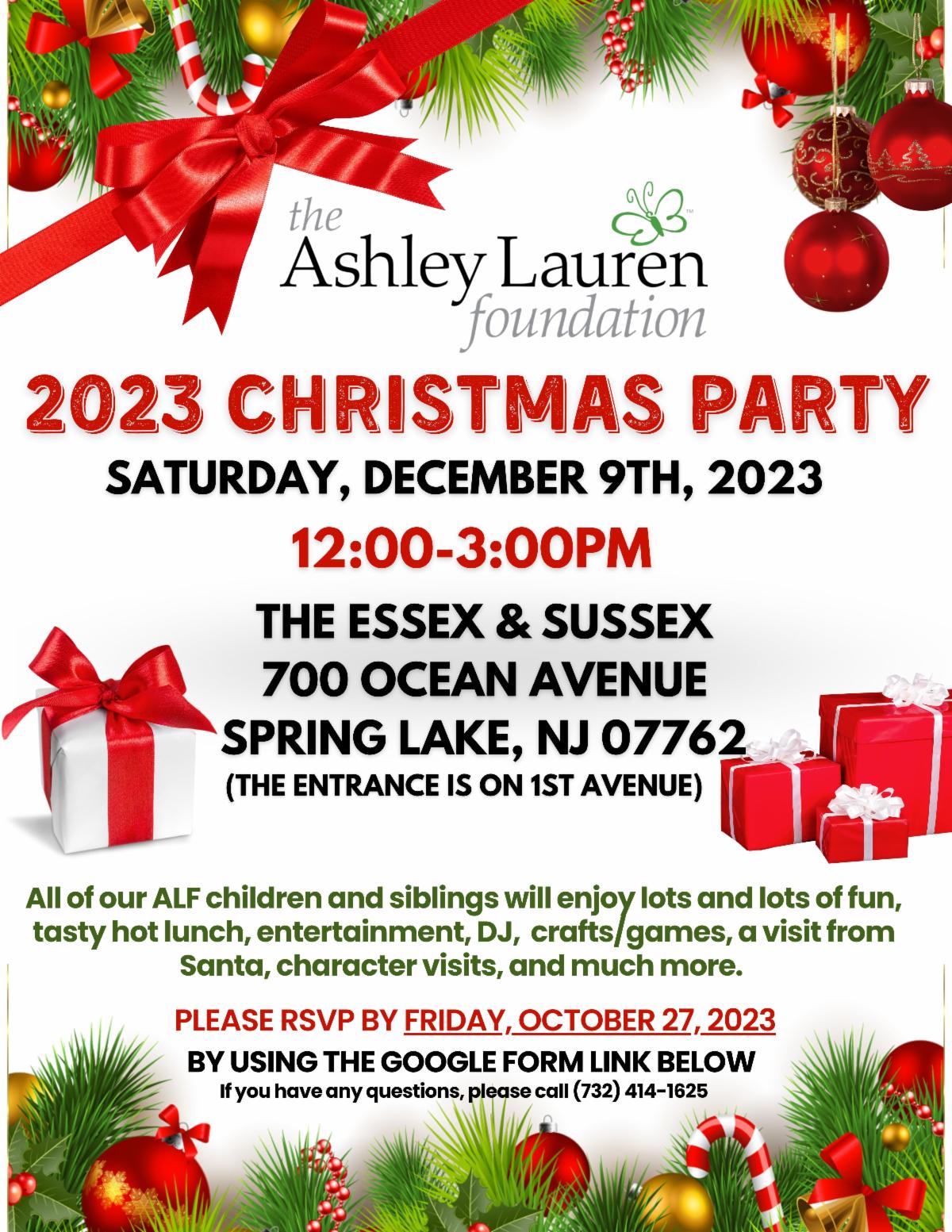 2023 Annual Christmas Party for ALF Families