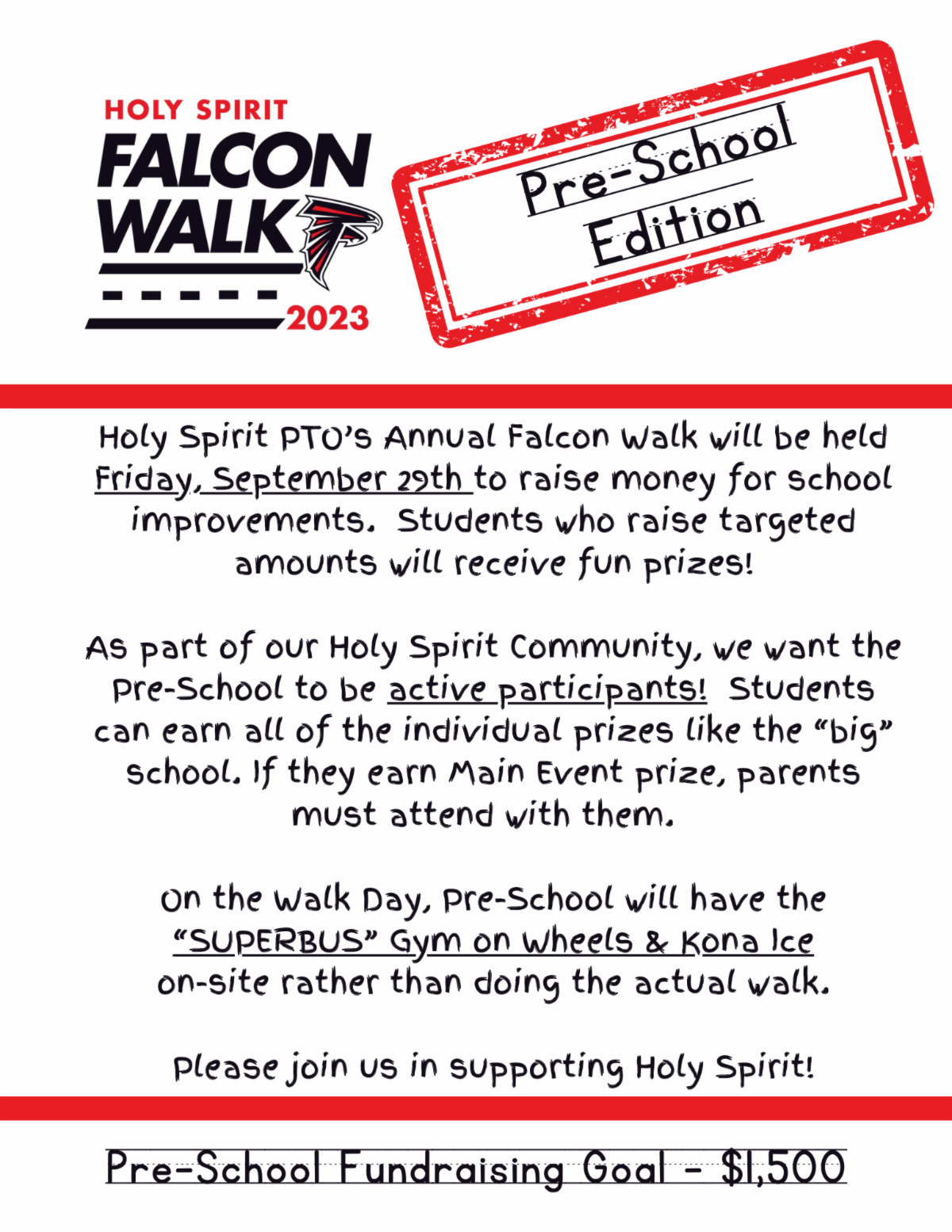Important Falcon Walk Information