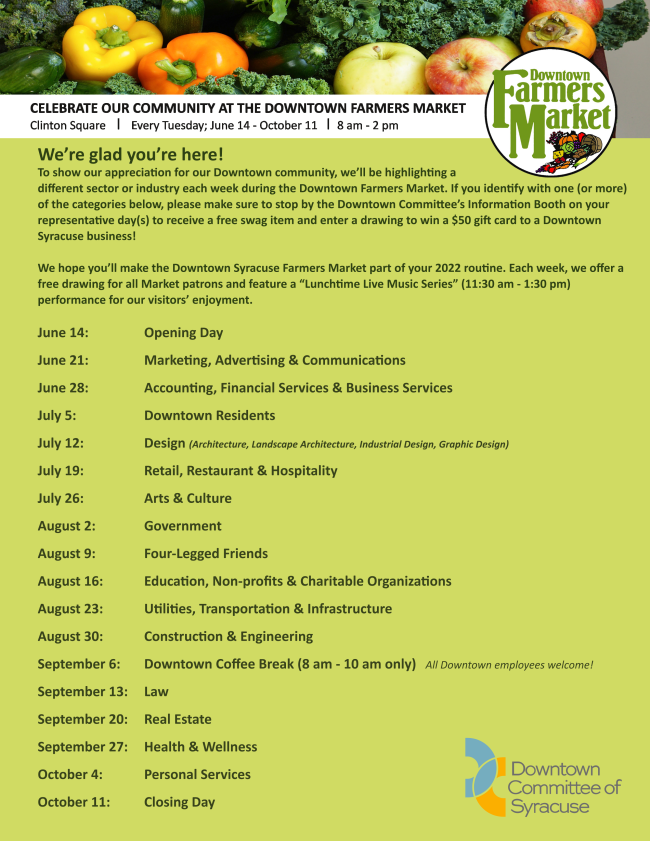 Downtown Farmers Market Newsletter - Week 2