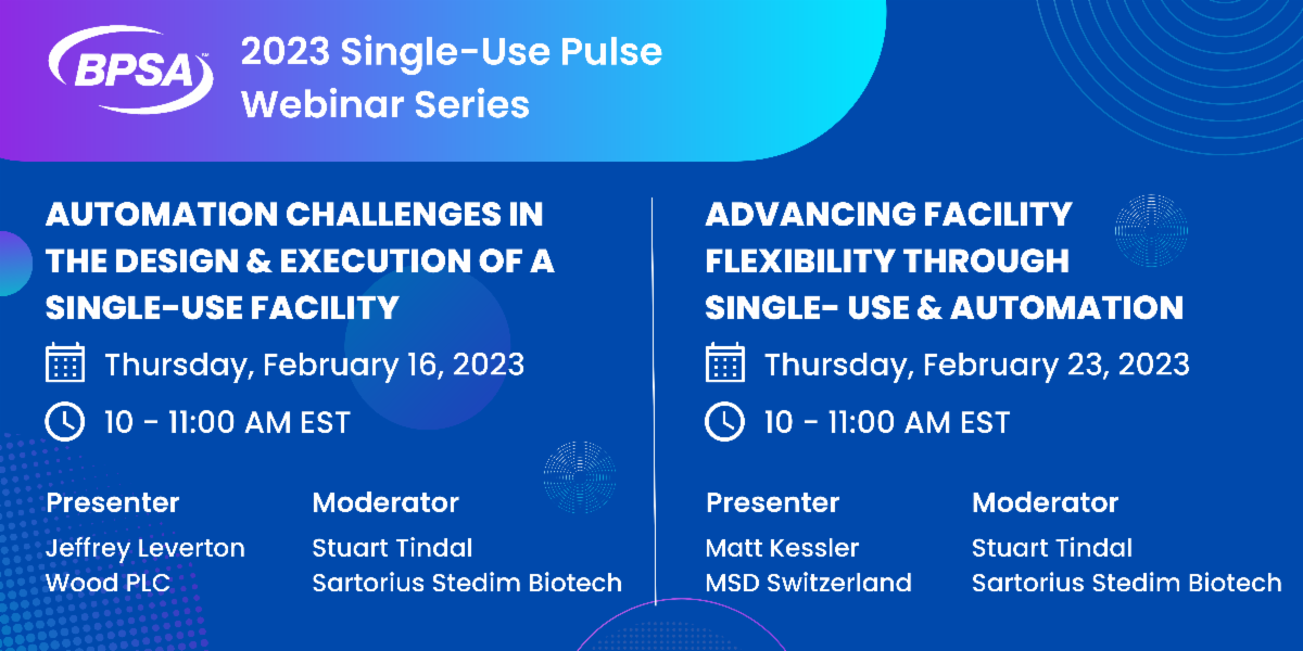 Upcoming BPSA Webinars on Automation and Single-Use