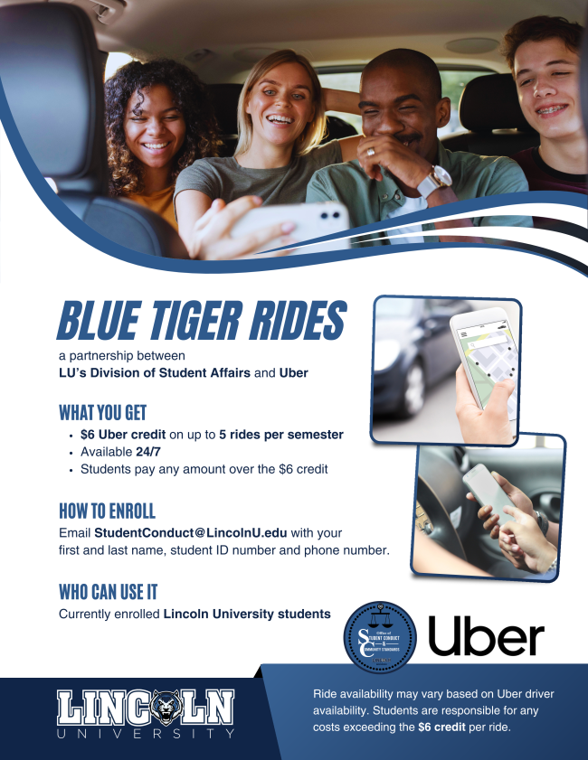 New Student Benefit: Blue Tiger Rides with Uber
