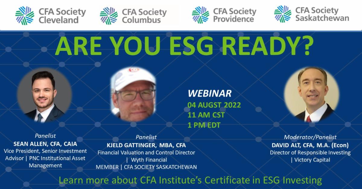 NEW WEBINAR! | ARE YOU ESG READY? | 04 August 2022