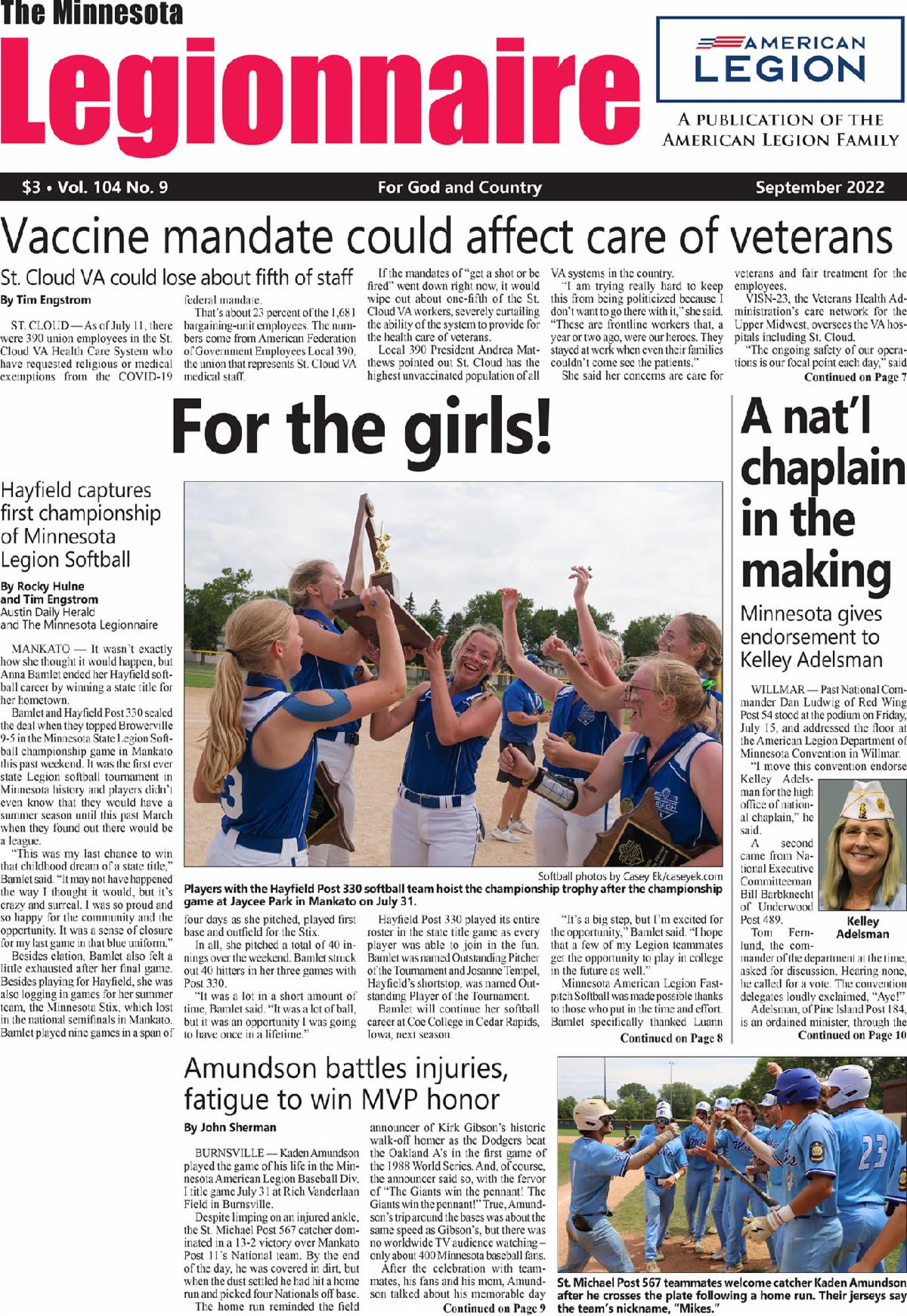 September 2022 Legionnaire: Vaccine mandate could affect care of St ...